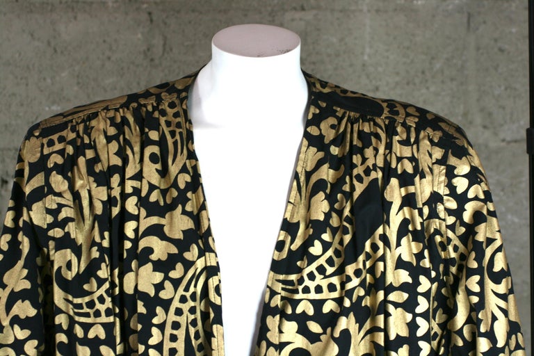 Bold Italian Gold and Black Paisley Print Coat For Sale at 1stDibs