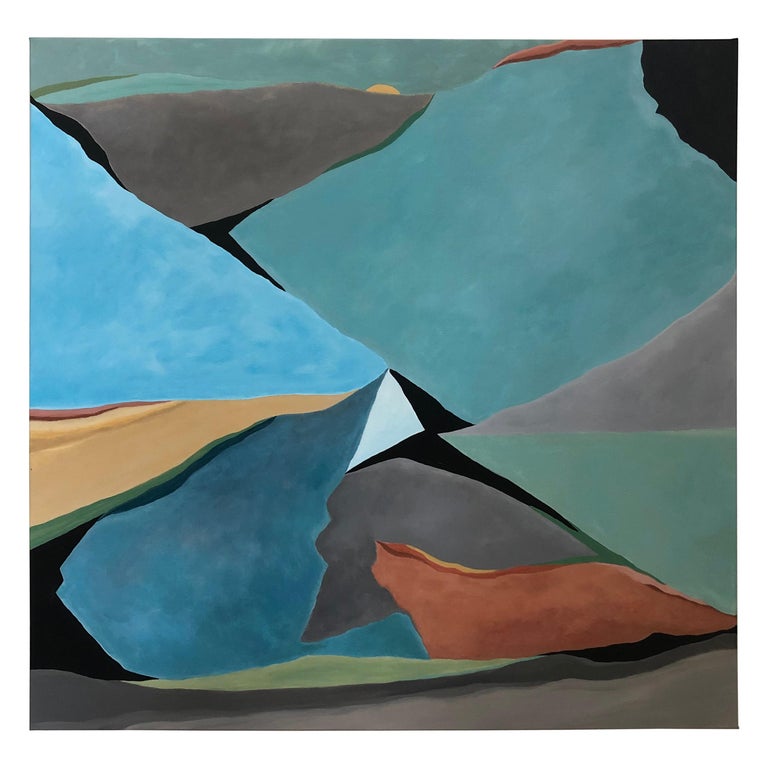 Bold Large Square Abstract on Canvas at 1stDibs