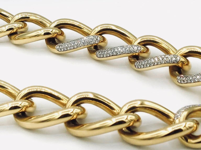 Bold Seamless Chunky Diamond 18k Gold Chain Choker Necklace with ...