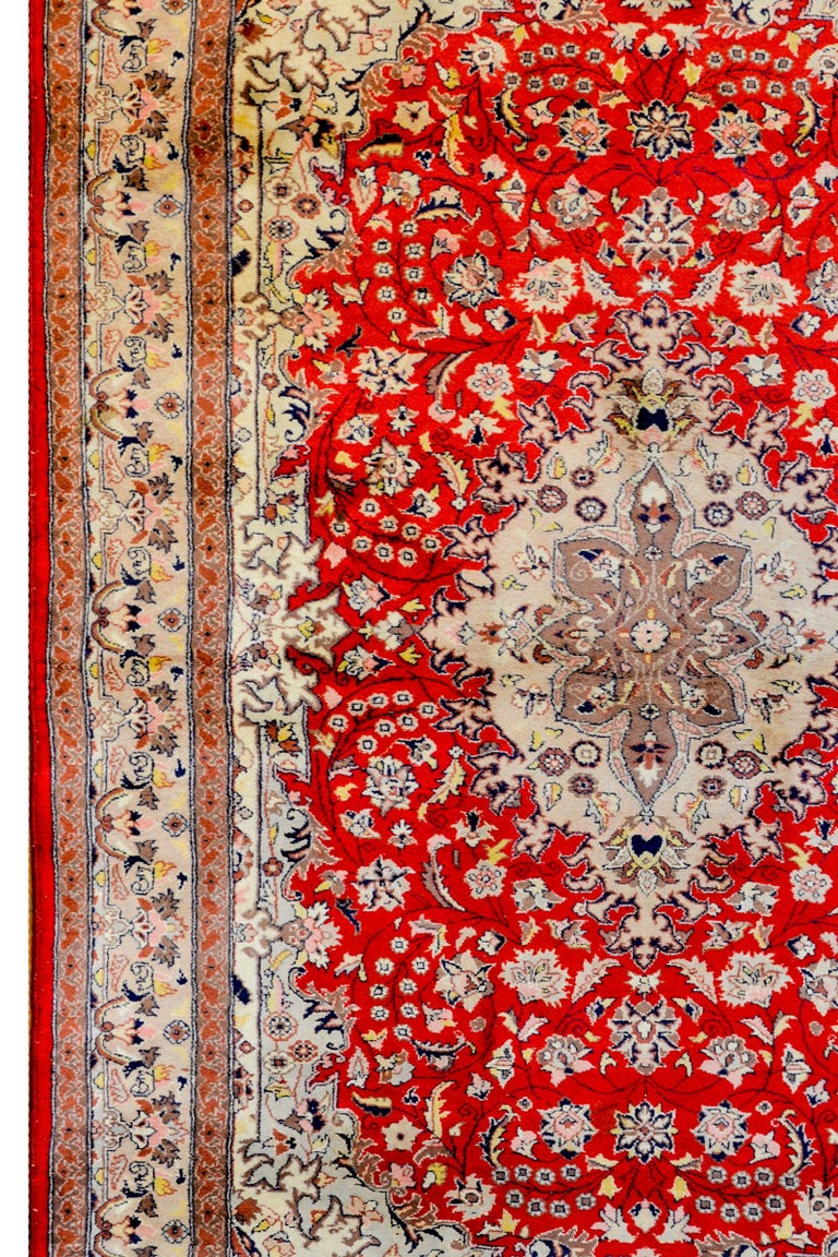 Bold Vintage Tabriz-Style Rug For Sale at 1stDibs