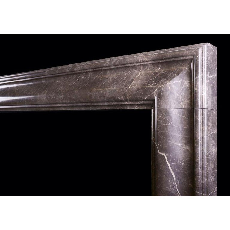 Bolection Fireplace in Elegant Grey Marble For Sale at 1stDibs