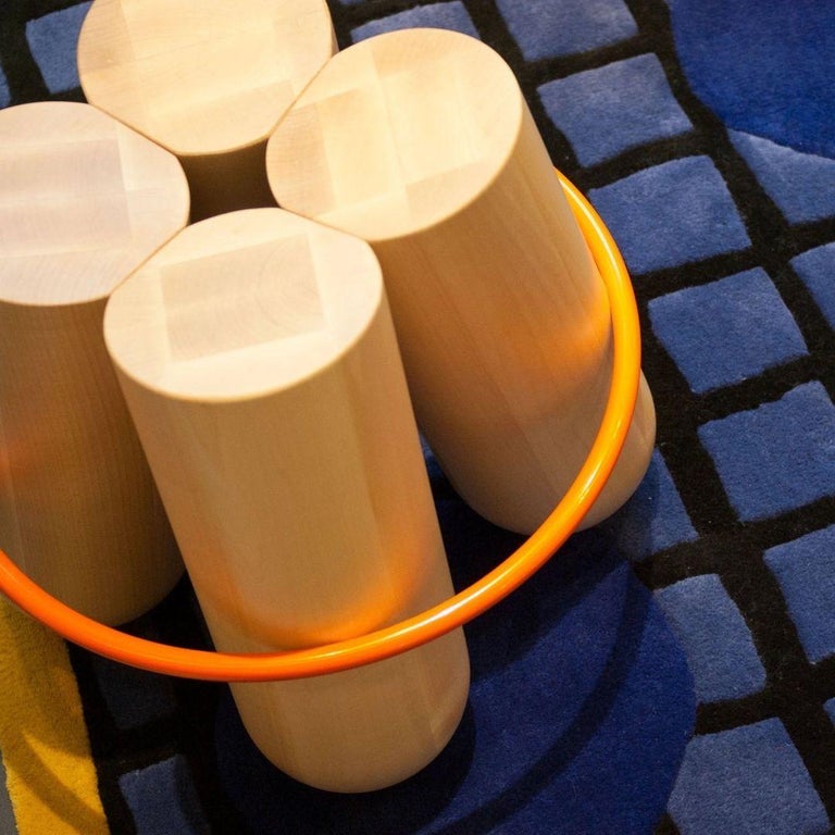 Bolt Stool Natural Maple Orange Ring by La Chance For Sale at 1stDibs