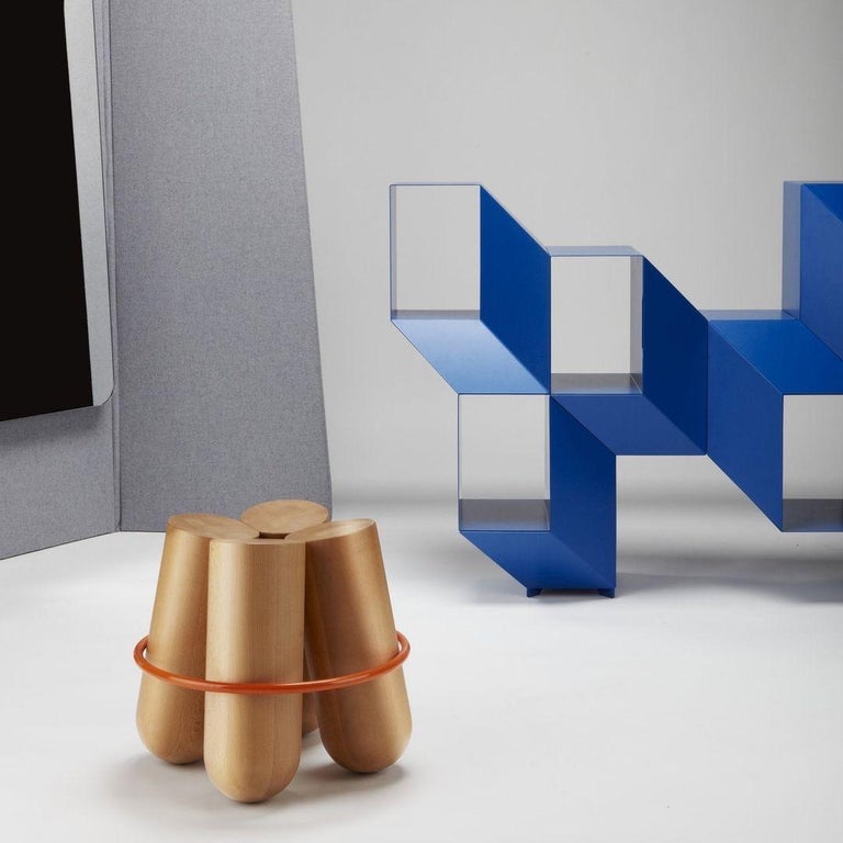 Bolt Stool Natural Maple Orange Ring by La Chance For Sale at 1stDibs