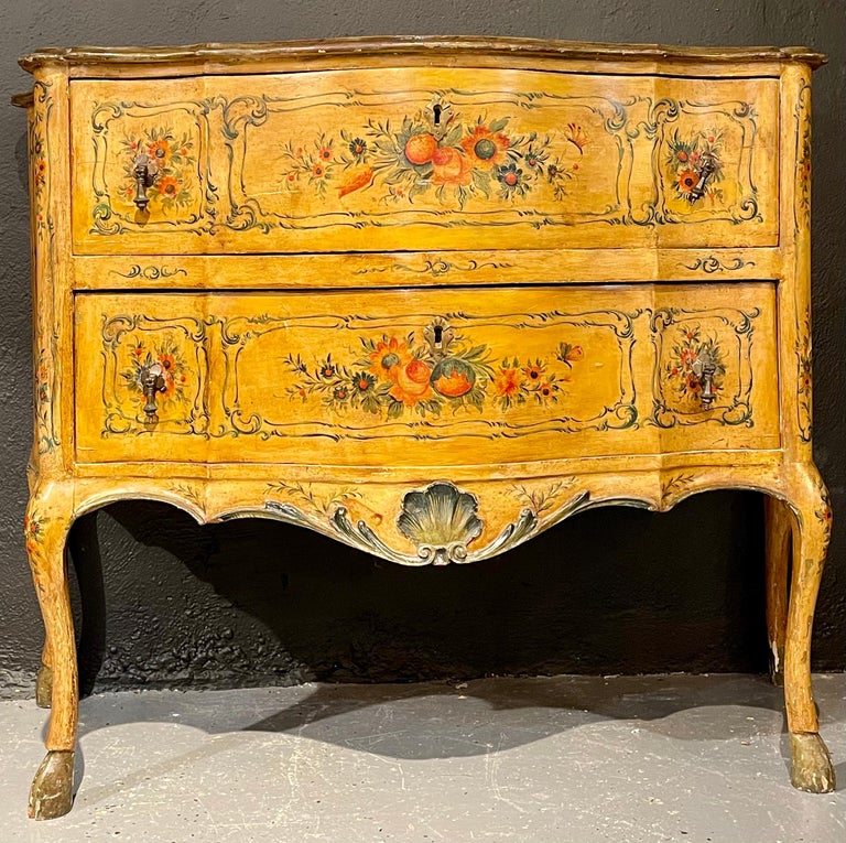 Bombay Italian Commode, Chest Dresser Paint Decorated, 18th-19th ...