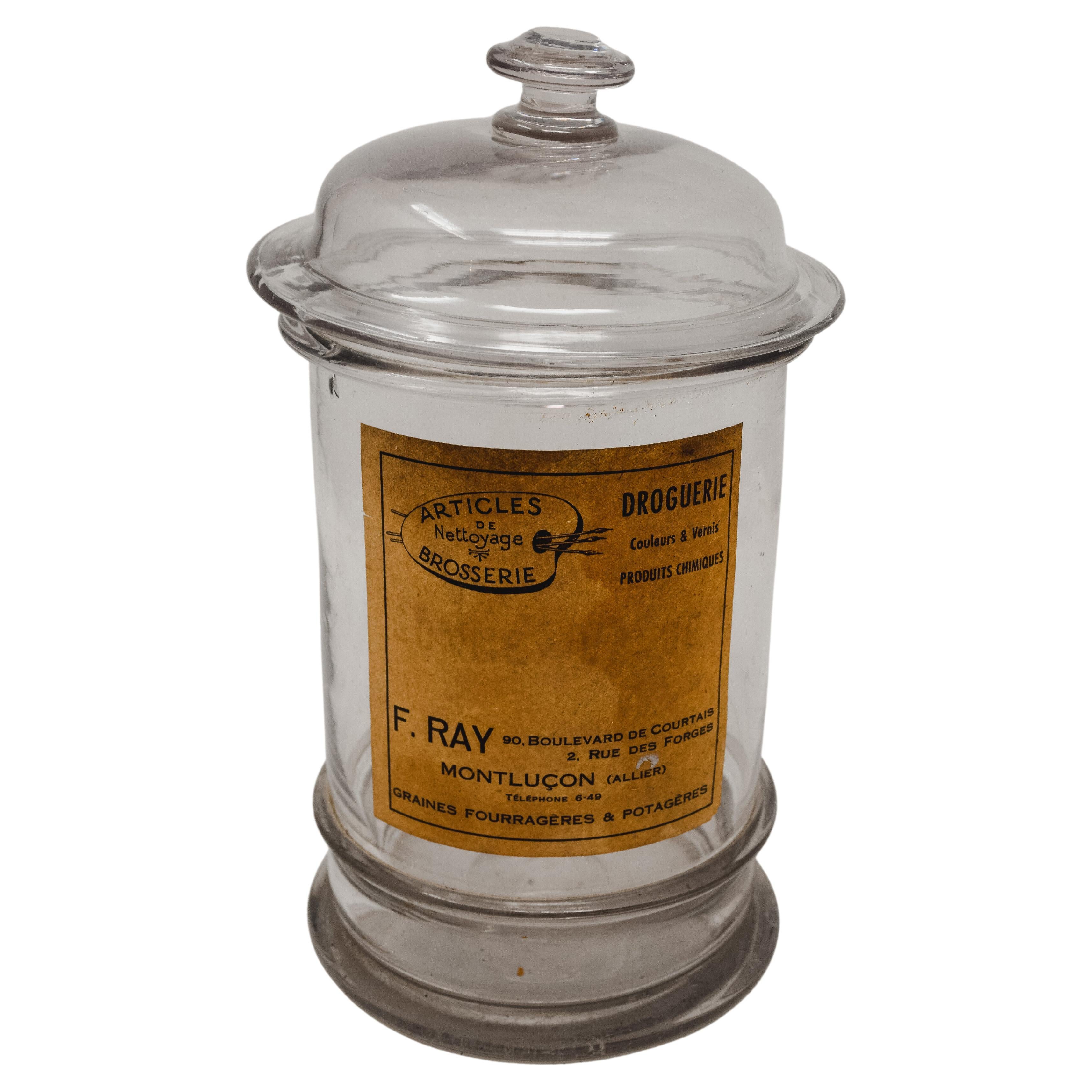 French Louis-Philippe Period 1840s Glass Apothecary Jars with Latin ...