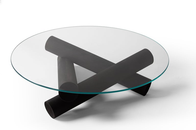 Bon Coffee Table from Ringvide, Black Oil, Black Glass Top ...