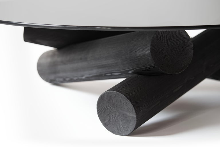 Bon Coffee Table from Ringvide, Black Oil, Black Glass Top ...