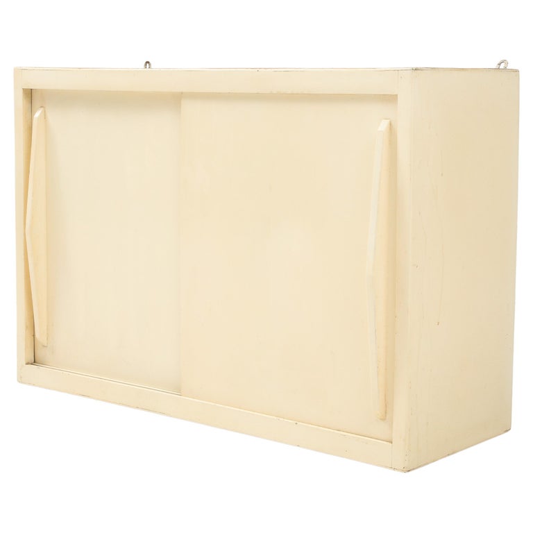Bon Marché Off-White Modern Corbusier Prouvé Style Wall Cabinets, France, 1950's For Sale at 1stDibs