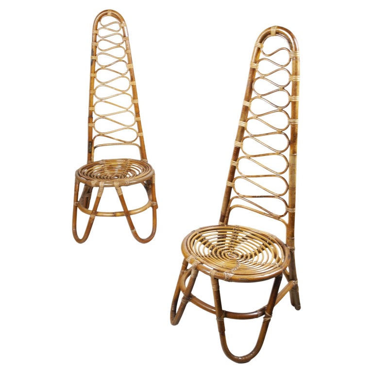 Bonacina pair of Bamboo Fireplace Chairs For Sale at 1stDibs