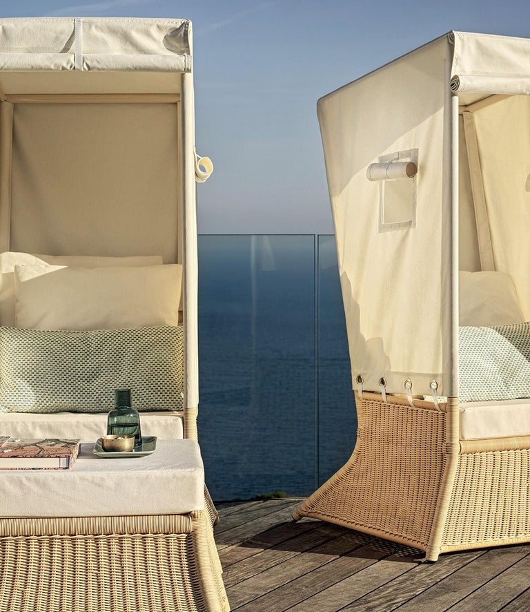 Bonacina 1889 Beach Cabin Outdoor Ottoman, Nude Finish, Mary Bloch ...