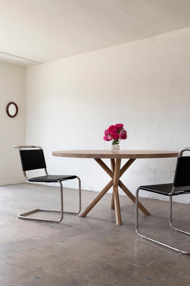 Bond Round Dining Table, Solid Oak by Lynnea Jean For Sale at 1stDibs