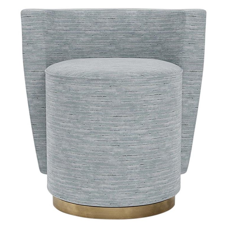 Bond Street Stool by Yabu Pushelberg in Jacquard Velvet For Sale at 1stDibs