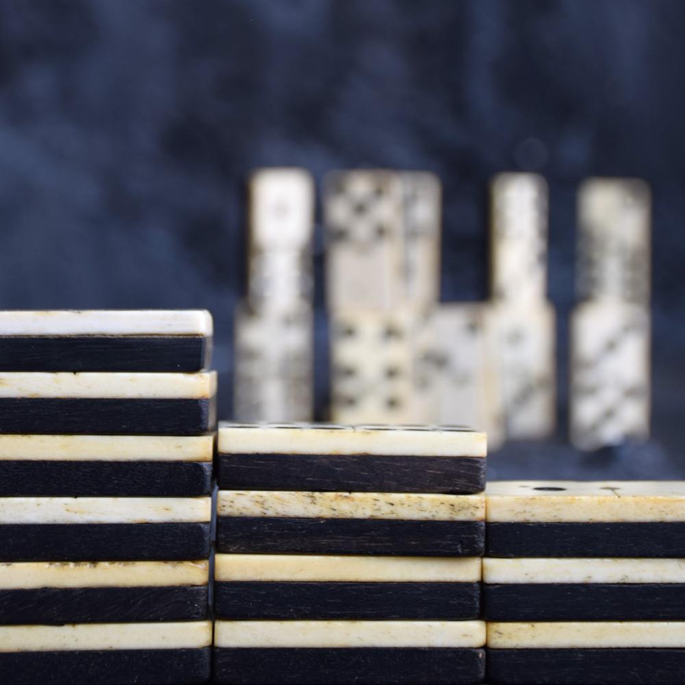 Bone and Ebony Carved Domino’s Game Set, circa 1880 at 1stDibs