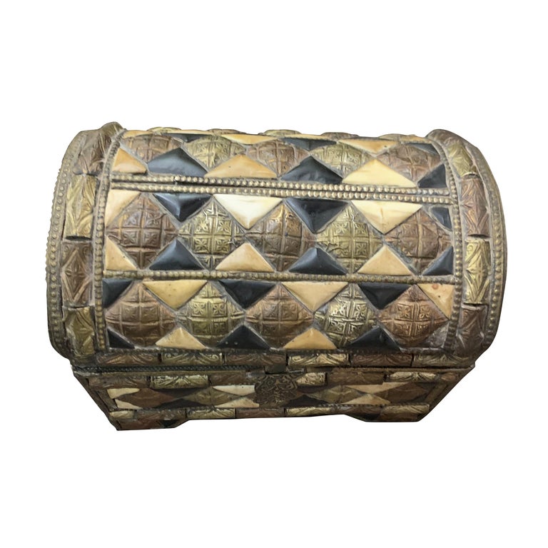 Bone and Silver Dowry Trunk, Morocco, Midcentury at 1stDibs | dowry in ...