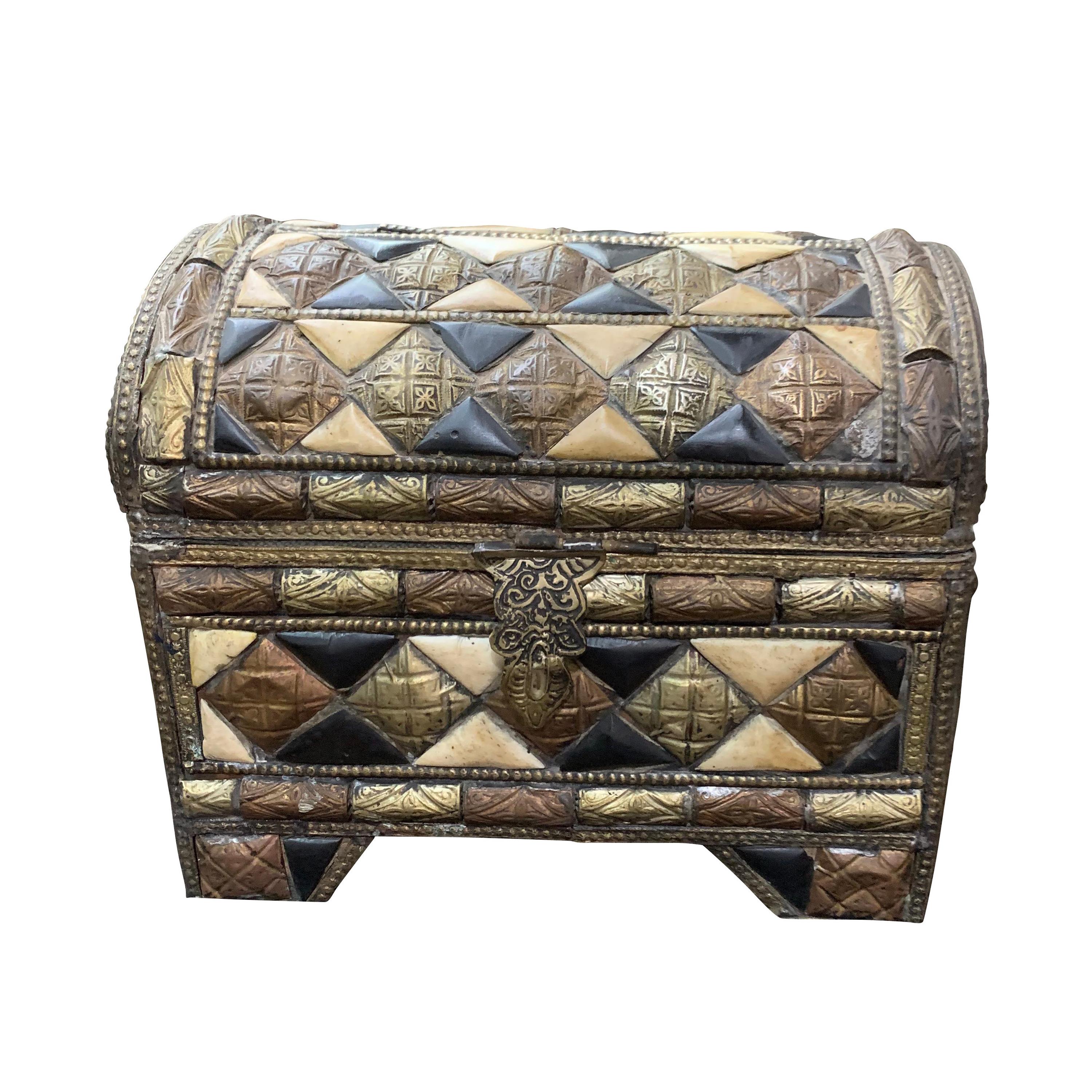 Bone and Silver Dowry Trunk, Morocco, Midcentury at 1stDibs | dowry in ...