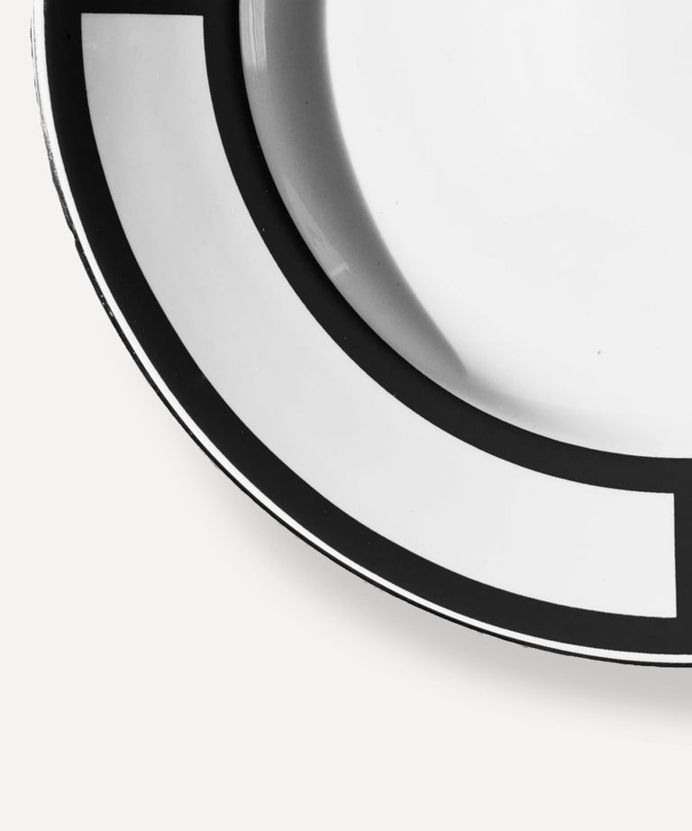 Bone China dinner plate with monochrome heritage print, made in Stoke ...