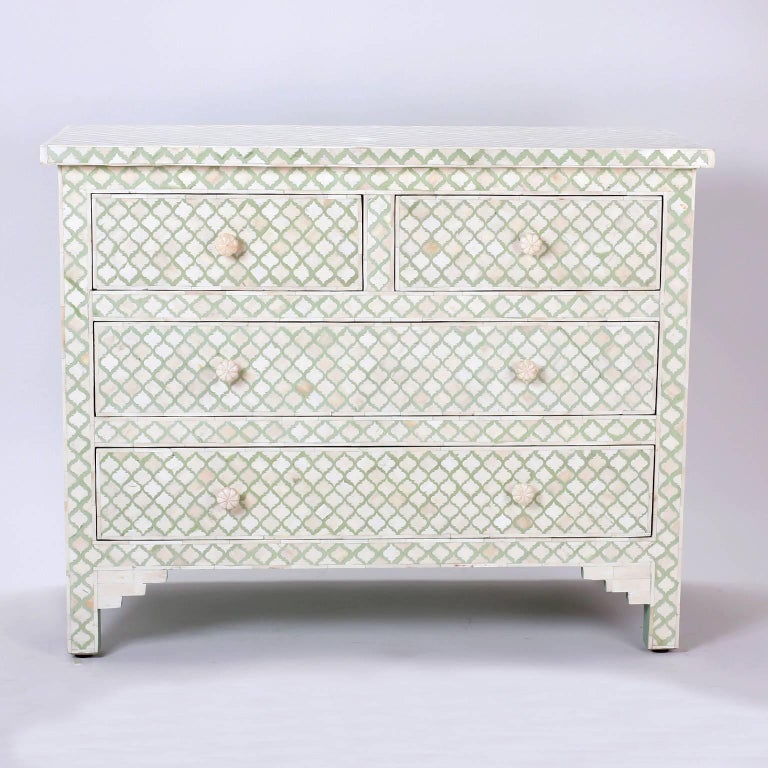 Bone Inlaid Chest of Drawers at 1stDibs