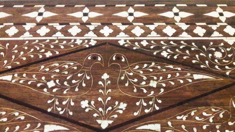Bone-Inlaid Teak Desk from India, 20th Century at 1stDibs