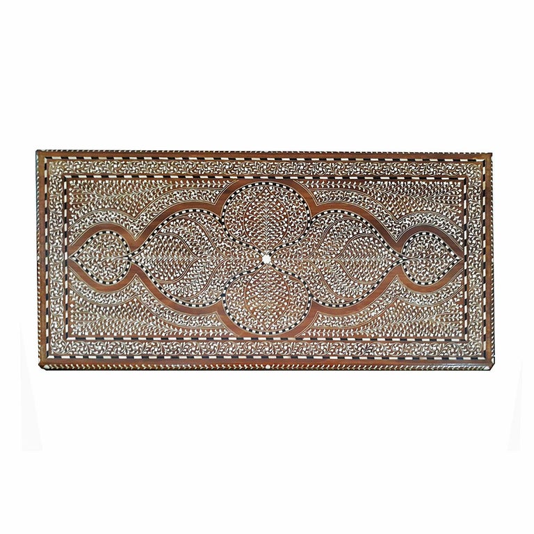 Bone-Inlaid Teak Writing Desk from India For Sale at 1stDibs