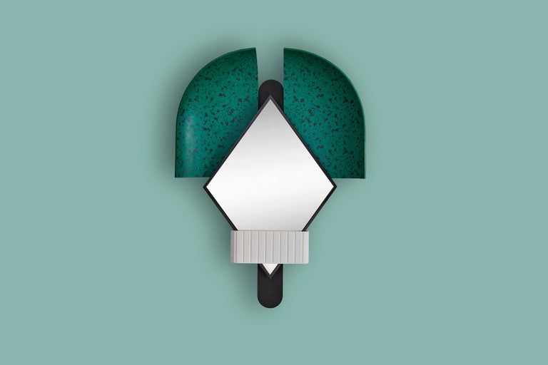 Bonnet Mirror by Houtique, Green For Sale at 1stDibs