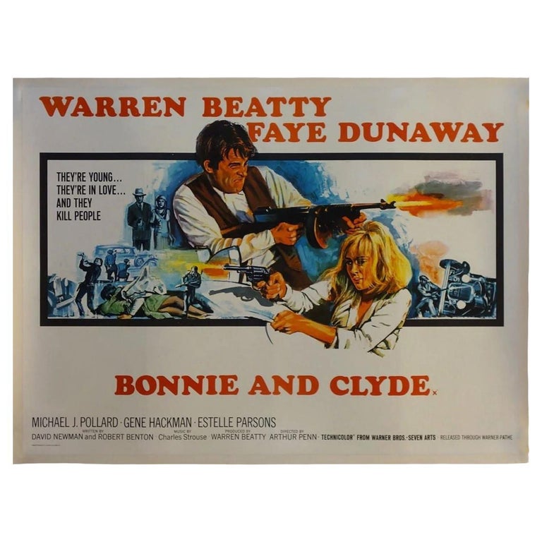 Bonnie and Clyde, Unframed Poster, 1967 For Sale at 1stDibs