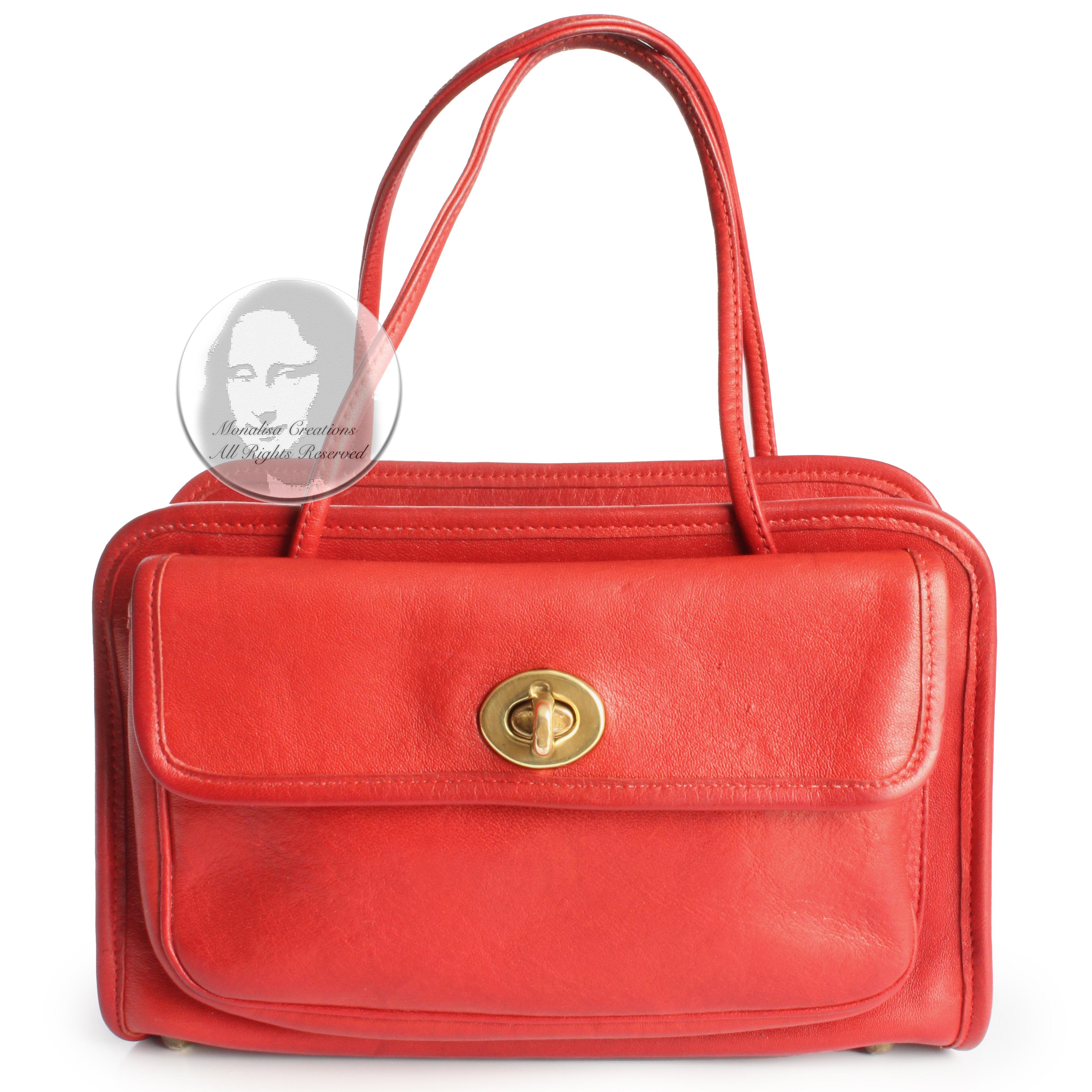 Bonnie Cashin for Coach Mini Safari Tote Red Leather Turn Lock Bag ...
