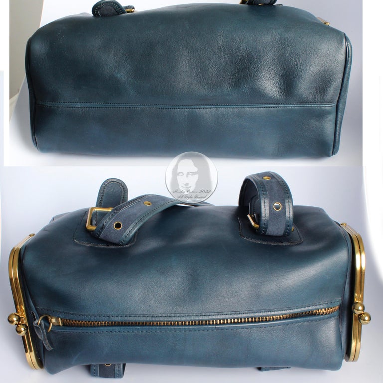 Bonnie Cashin for Coach RFD Mailbox Bag or Tote Teal Blue Leather 70s ...