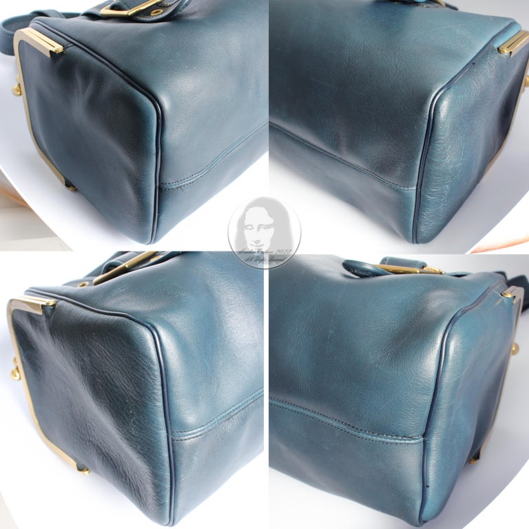 Bonnie Cashin for Coach RFD Mailbox Bag or Tote Teal Blue Leather 70s ...