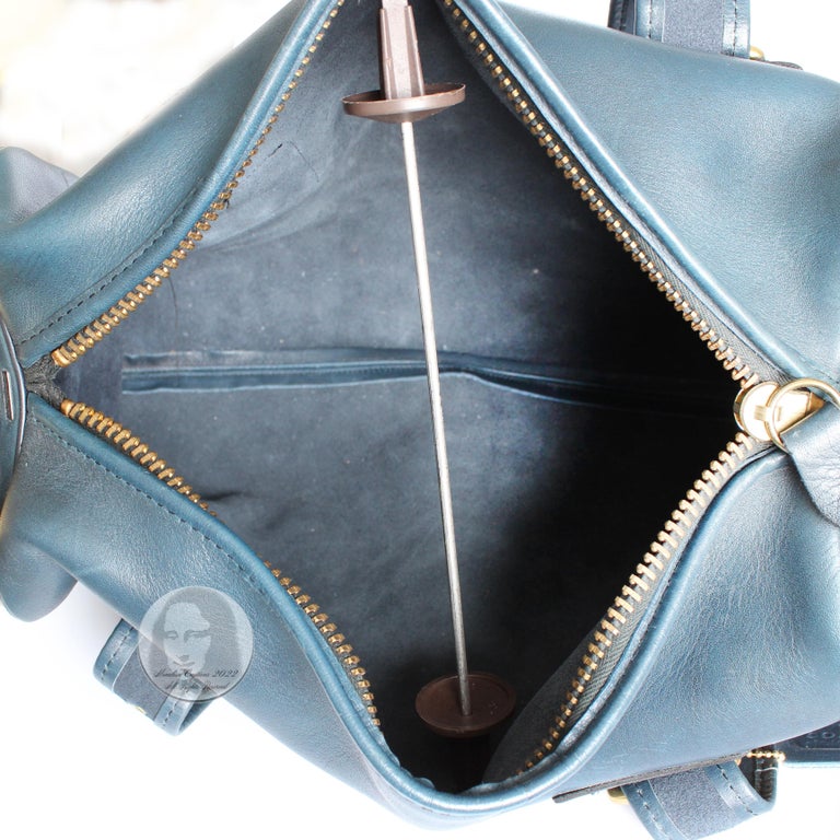 Bonnie Cashin for Coach RFD Mailbox Bag or Tote Teal Blue Leather 70s ...