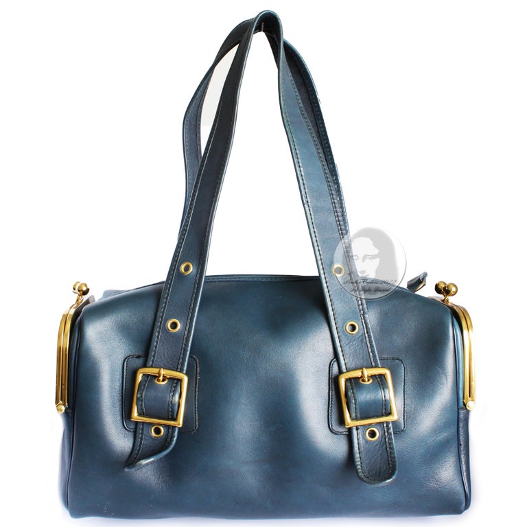 Bonnie Cashin for Coach RFD Mailbox Bag or Tote Teal Blue Leather 70s ...