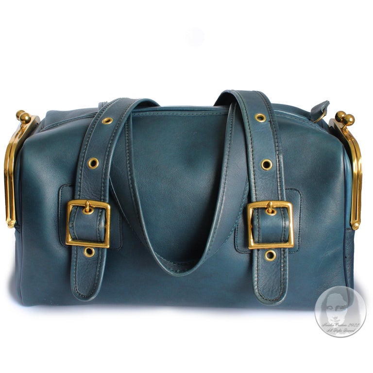 Bonnie Cashin for Coach RFD Mailbox Bag or Tote Teal Blue Leather 70s ...