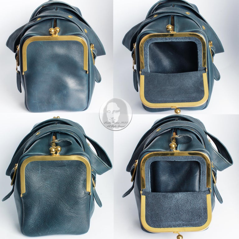 Bonnie Cashin for Coach RFD Mailbox Bag or Tote Teal Blue Leather 70s ...