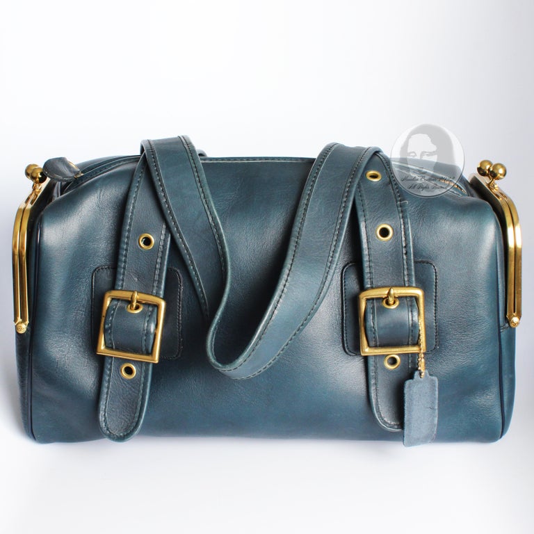 Bonnie Cashin for Coach RFD Mailbox Bag or Tote Teal Blue Leather 70s ...