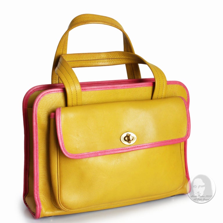 Bonnie Cashin for Coach Safari Tote Bag Mimosa and Pink Leather Rare ...