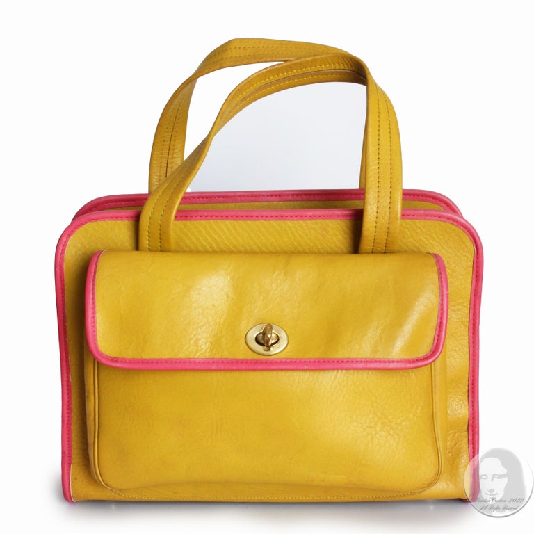 Bonnie Cashin for Coach Safari Tote Bag Mimosa and Pink Leather Rare ...