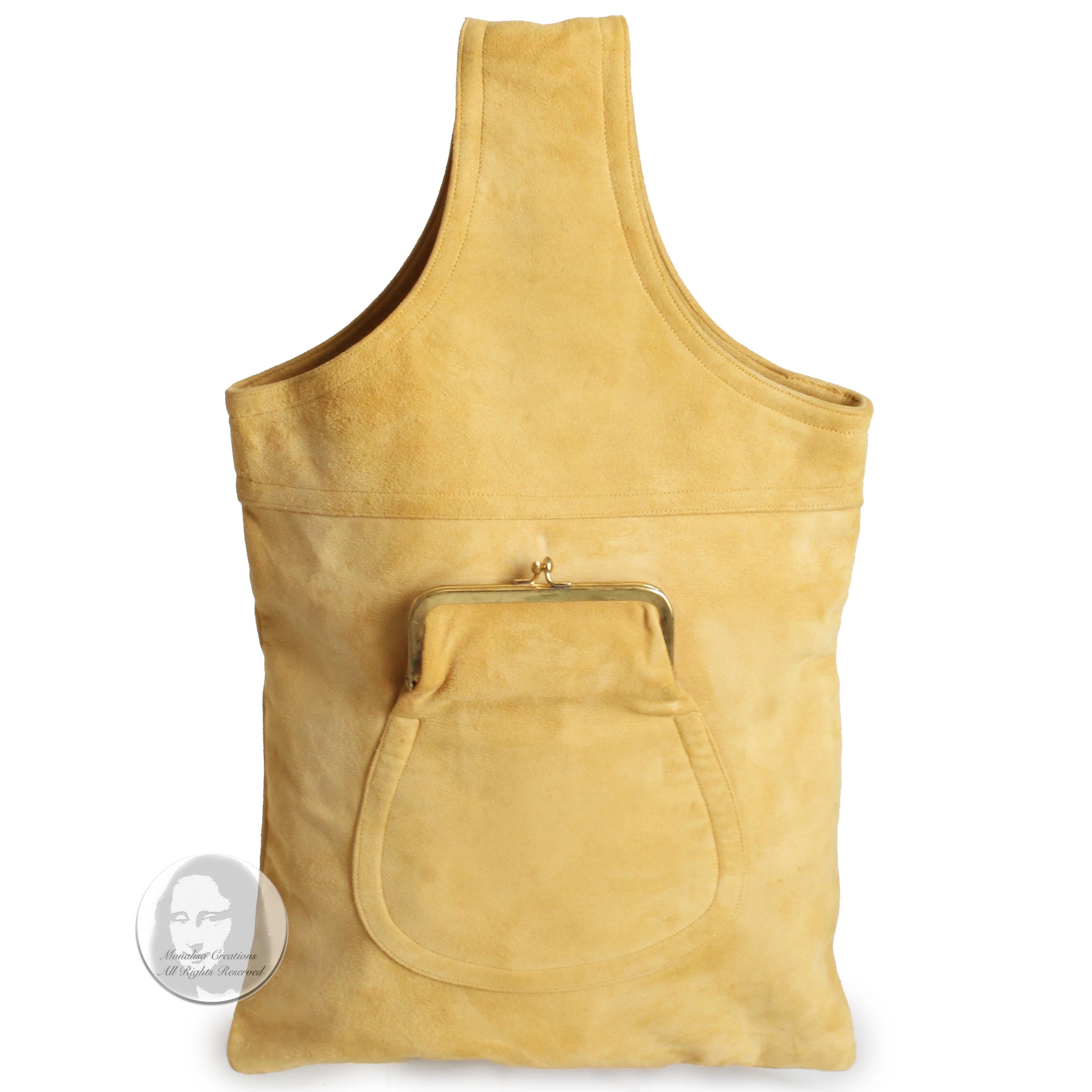 Bonnie Cashin Sling Bag Cashin Carry Suede Leather Kiss Lock Tote ...