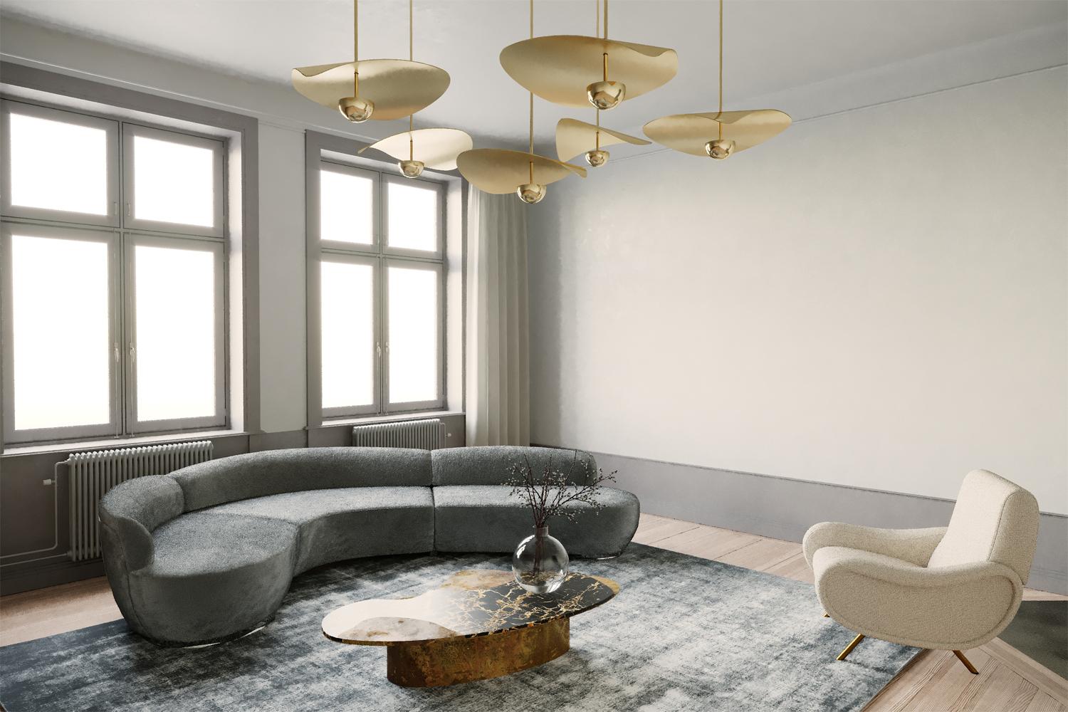 Bonnie Contemporary LED Small Pendant, Solid Brass, Handmade and ...
