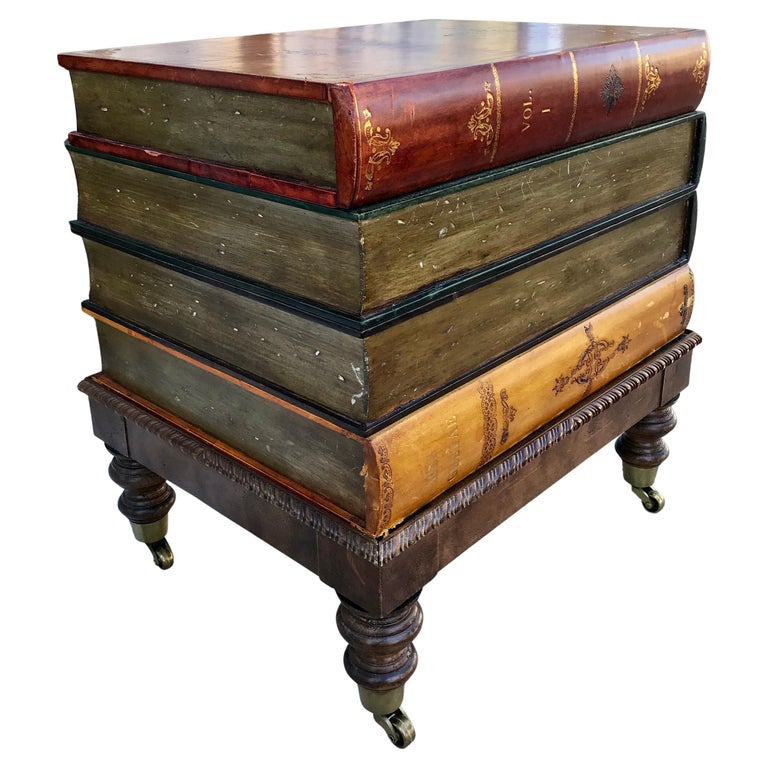 Book Motif Side Table at 1stDibs