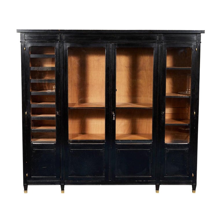 Late 19th Century Ebonized Black Oak Bookcase at 1stDibs