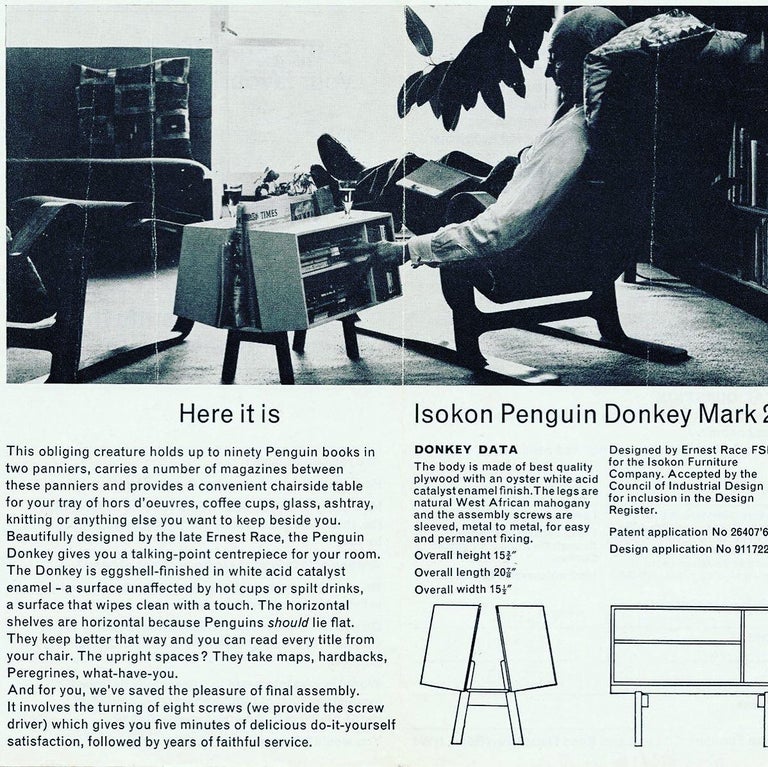 Bookcase Penguin Donkey Mark 2 for Isokon by Ernest Race, Uk 1963 at ...