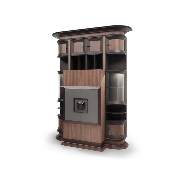 Bookcase with Bar Cabinet For Sale at 1stDibs