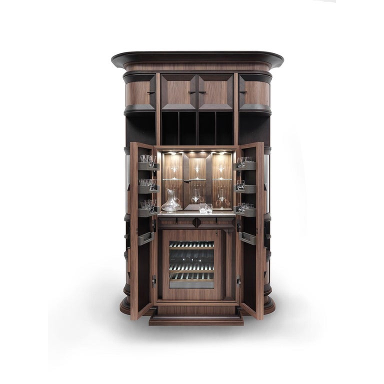 Bookcase with Bar Cabinet For Sale at 1stDibs