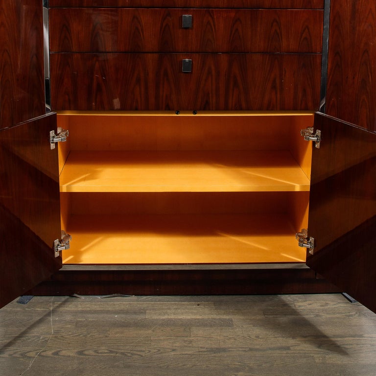 Bookmatched Santos Rosewood and Nickeled Bronze Duke Bar Cabinet by ...