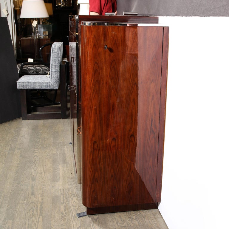 Bookmatched Santos Rosewood and Nickeled Bronze Duke Bar Cabinet by ...