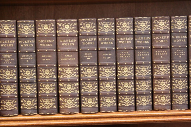 Books Charles Dickens Complete Writings. Leather-Bound Antique ...