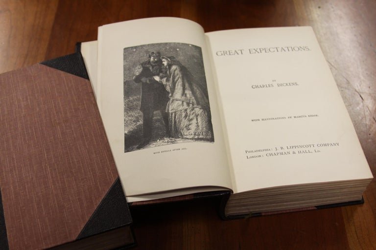Books Charles Dickens Complete Writings. Leather-Bound Antique ...
