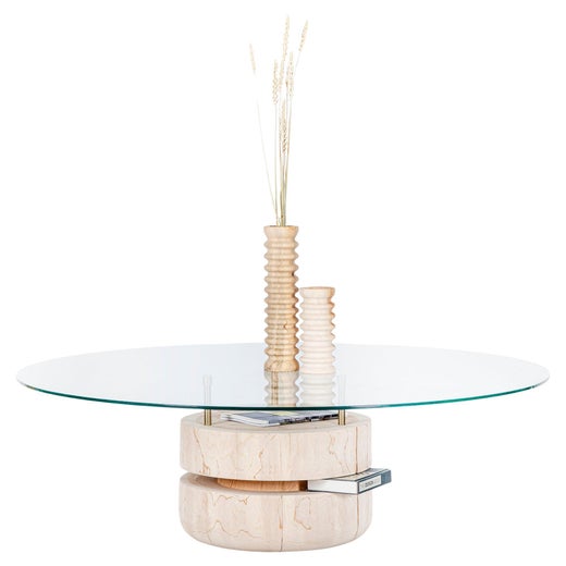 DOCIA Coffee Table, Oak, RAW, Round For Sale at 1stDibs