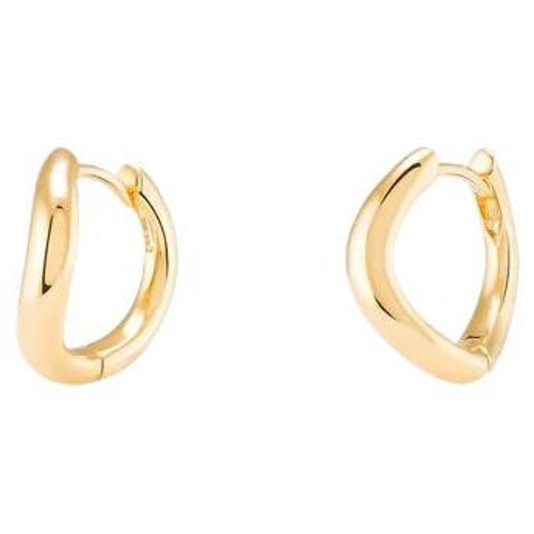 Boomerang Mini Hoops 18K Solid Gold For Sale at 1stDibs