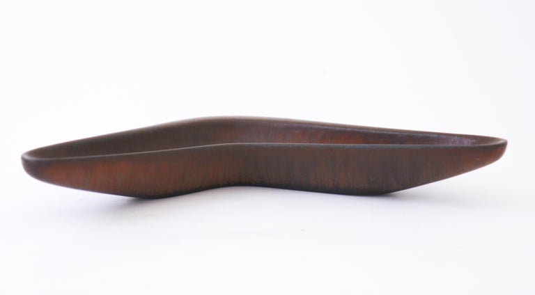 Boomerang-Shaped Brown Bowl, Gunnar Nylund, Rörstrand, 1950-1960s For ...