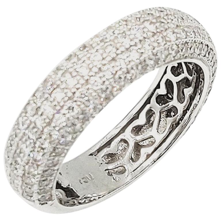 BOON Diamond Dotted Square Shaped Stackable Matte 18 Karat White Gold ...